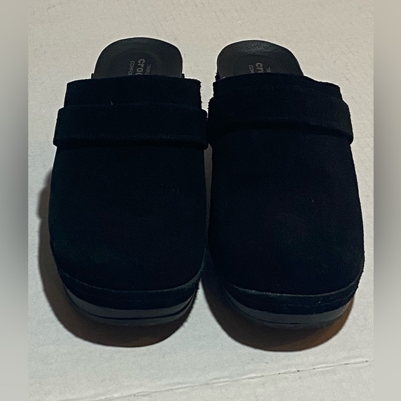 CROCS | Shoes | Crocs Sarah Suede Triple Comfort Heeled Mule Black Slip ...